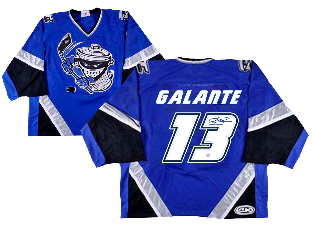 Jimmy Galante Signed Danbury Trashers Blue Game Model Jersey